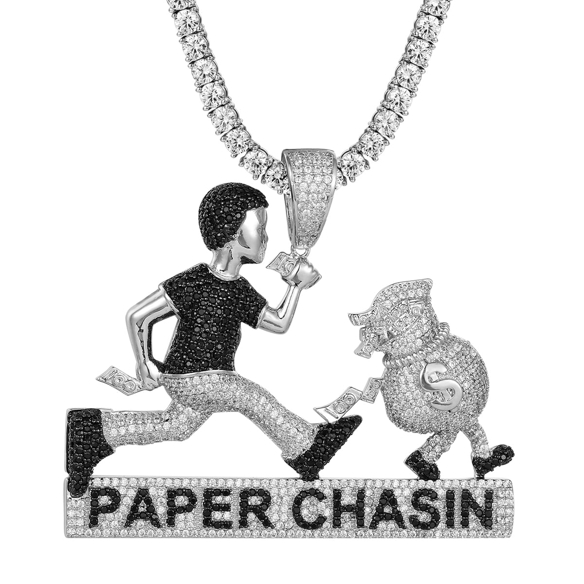 Man Paper Chasin Money Dollar Bag Custom Designer Pendant Chain ...