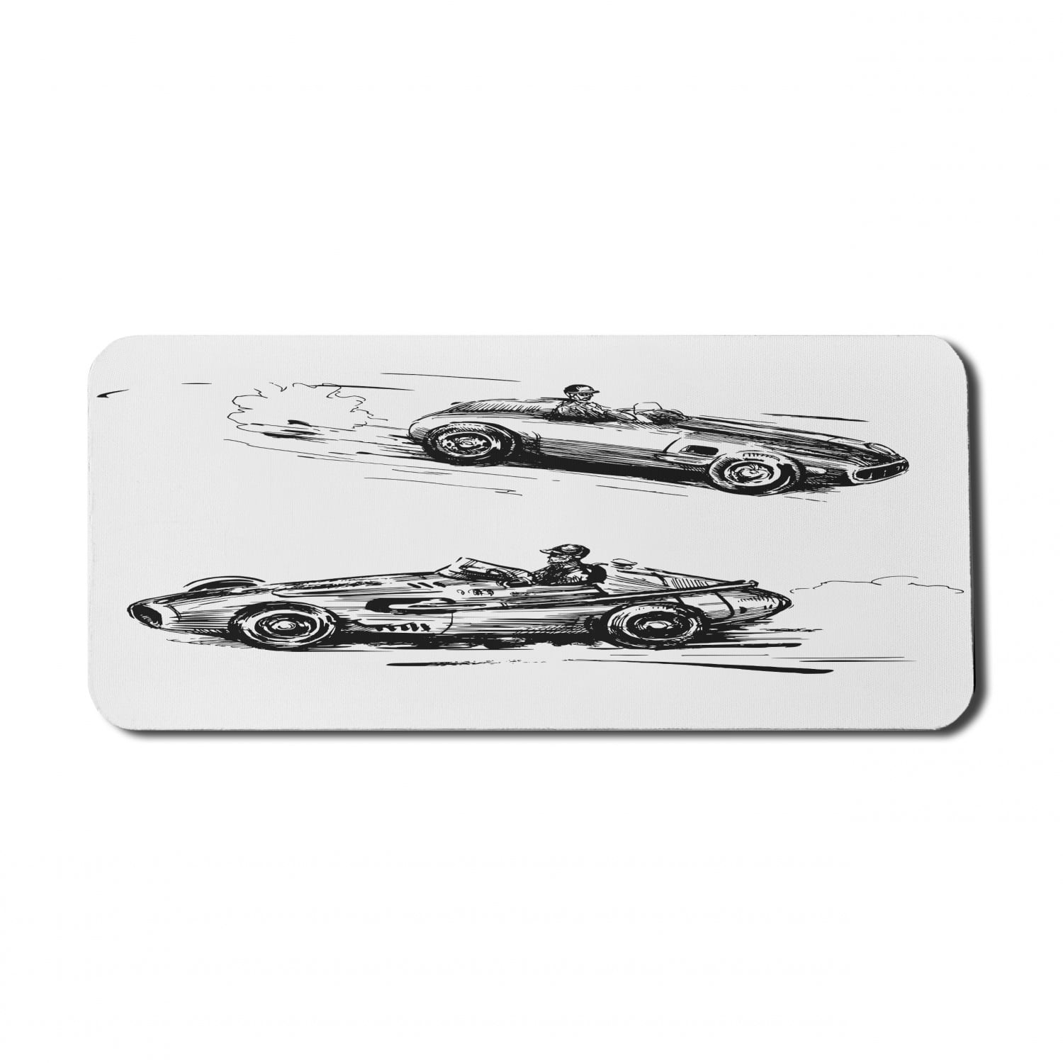 Cars Computer Mouse Pad, Vintage Racing Cars Hand Drawn Style Group ...