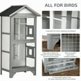 PawHut Bird Aviary with Removable Tray Wooden Bird Cage, Gray - Walmart.com