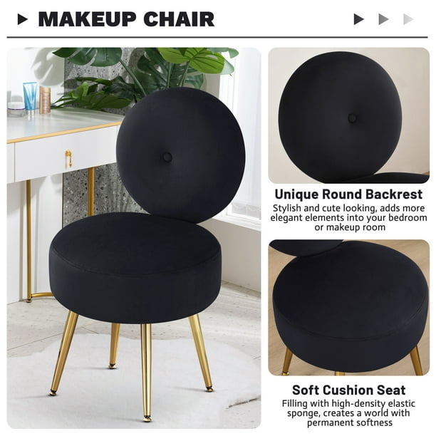 Black and gold dressing table chair store