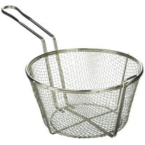 Winco FBR-11 Small 11.25 x 6-Inch 4-Mesh Round Wire Fry Basket with Handle, Heavy-Duty Deep ...