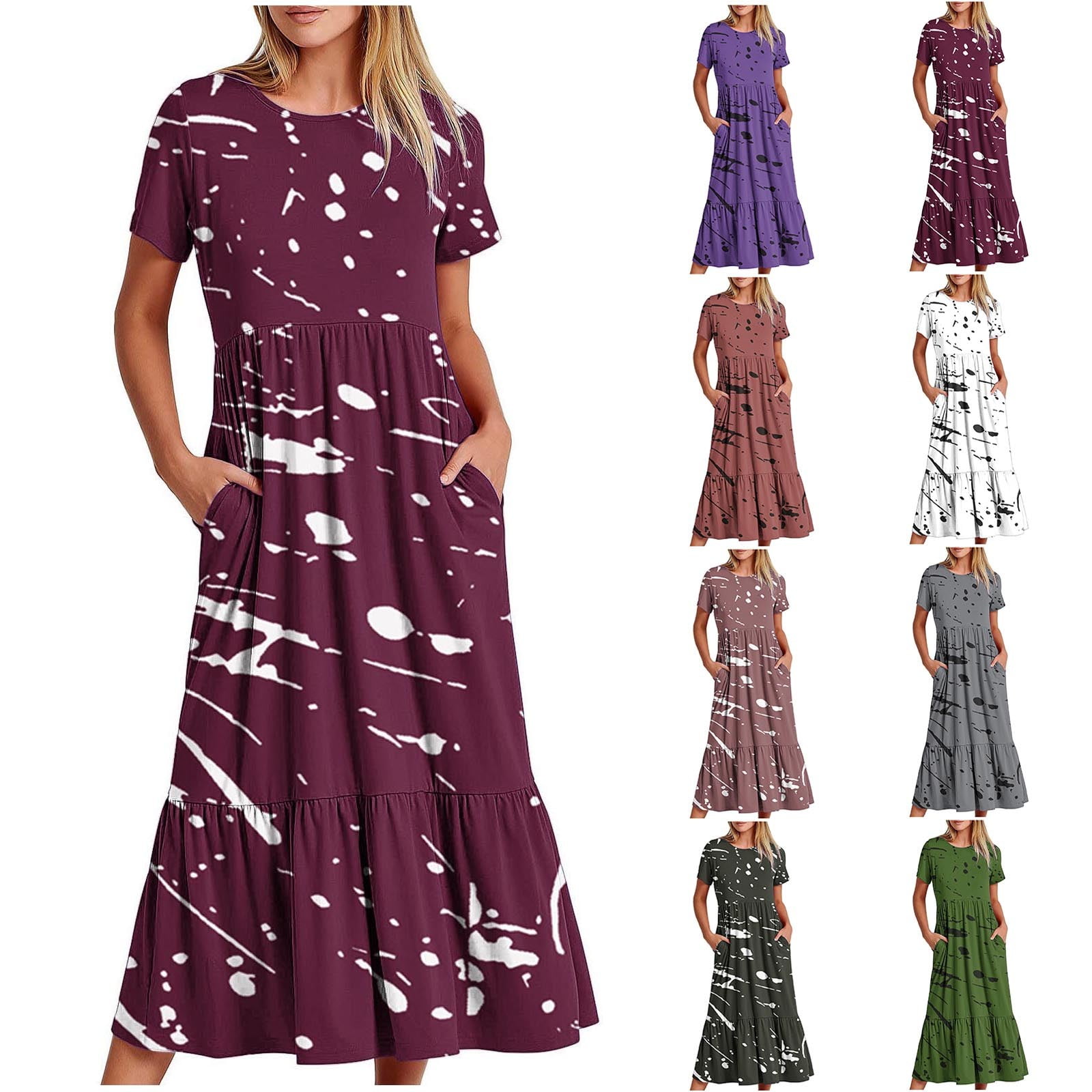 Click here for Yuyuzo Dresses For Women Short Sleeve Crewneck T S... prices