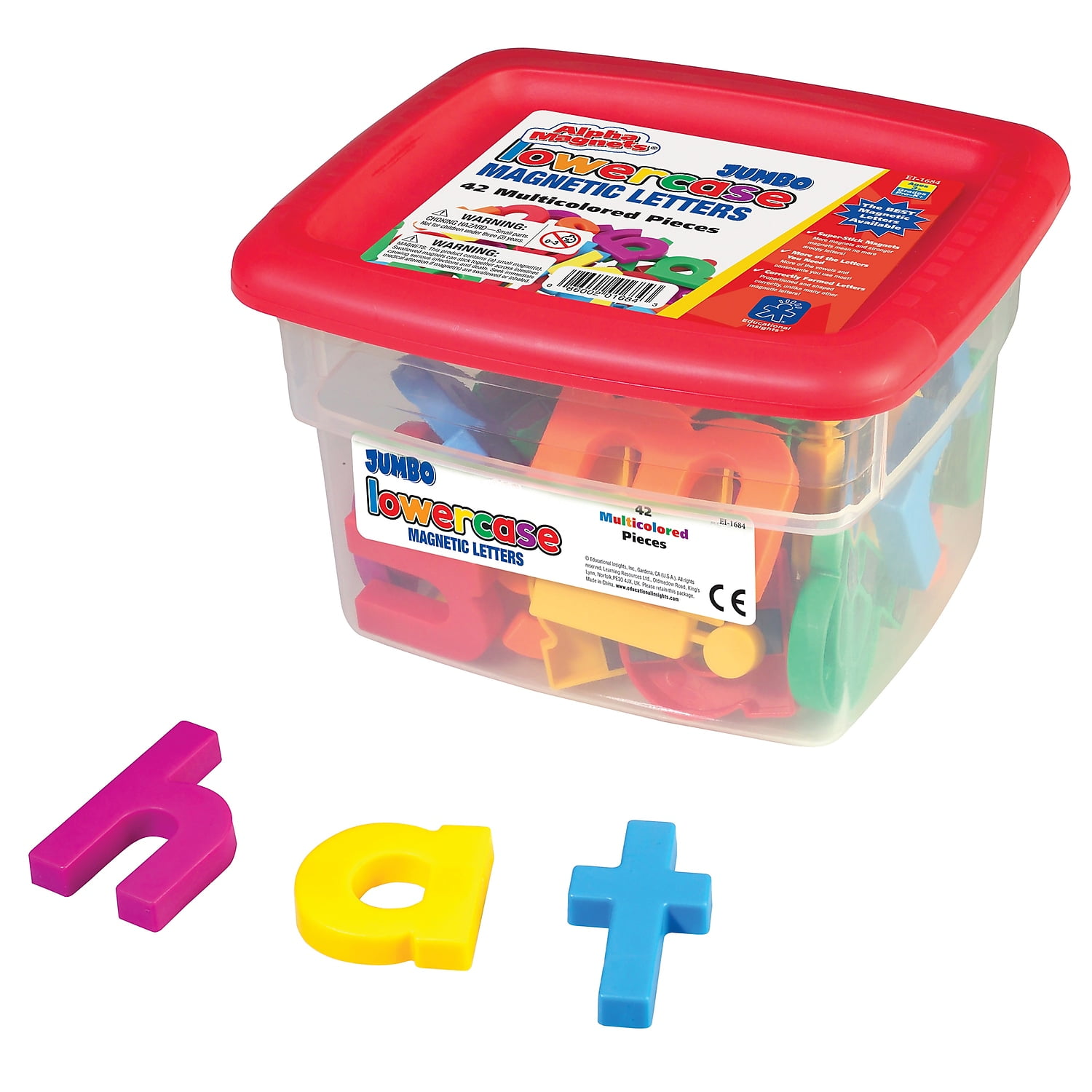 Educational Insights Jumbo AlphaMagnets- Multicolored Lowercase (Set of ...