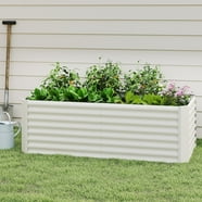 Gymax Raised Garden Bed w/ 2 Planter Boxes & Trellis Outdoor Wooden ...