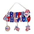 4th of July Wooden Gnome Hanging Sign Ornament - Patriotic Wooden Door ...