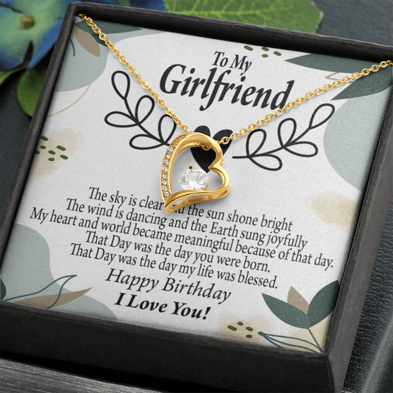 To My Girlfriend Birthday My World Forever Necklace w Message Card Walmart