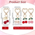 4Pcs 4 Styles Resin Cherry Pendant Decorations with Alloy Key Rings ...