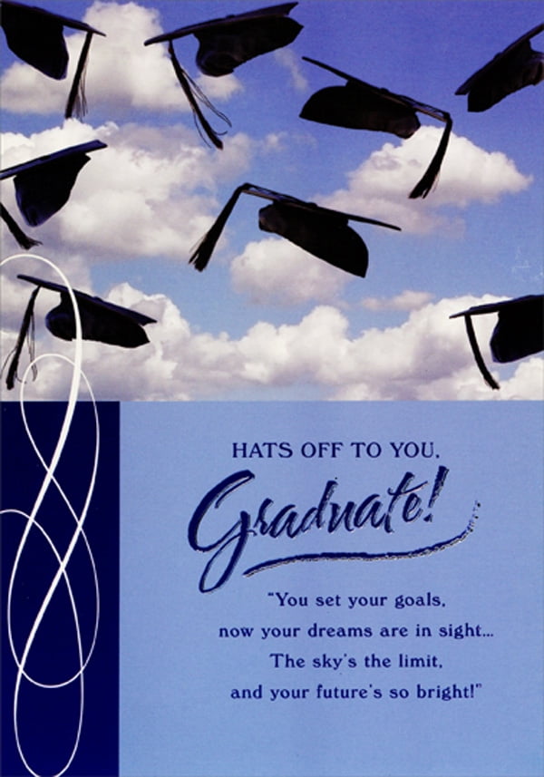 Designer Greetings Hats Off To You : Caps in Sky Graduation ...