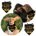 1 Pc Triangle Pet's Bandana Black Large Cotton 'It Was Ruff But We Did ...