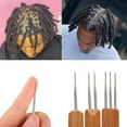 Dreadlock Crochet Needle Hook 3pc Set Bamboo Handle 0.4mm Single Double and Triple Hook Needle ...