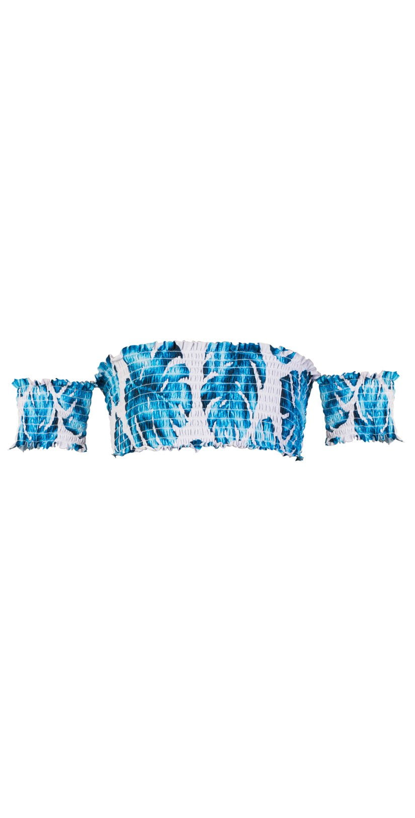 PilyQ Wailea Smocked Off the Shoulder Bikini Top WAI-160B S / Floral ...