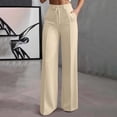 Brqkzdu Women's Wide Leg Dress Pant Elastic High Waist Drawstring ...