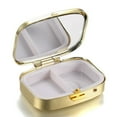 2 Compartmennts Iron Pill Box Travel Medicine Boxes with Mirror inside ...