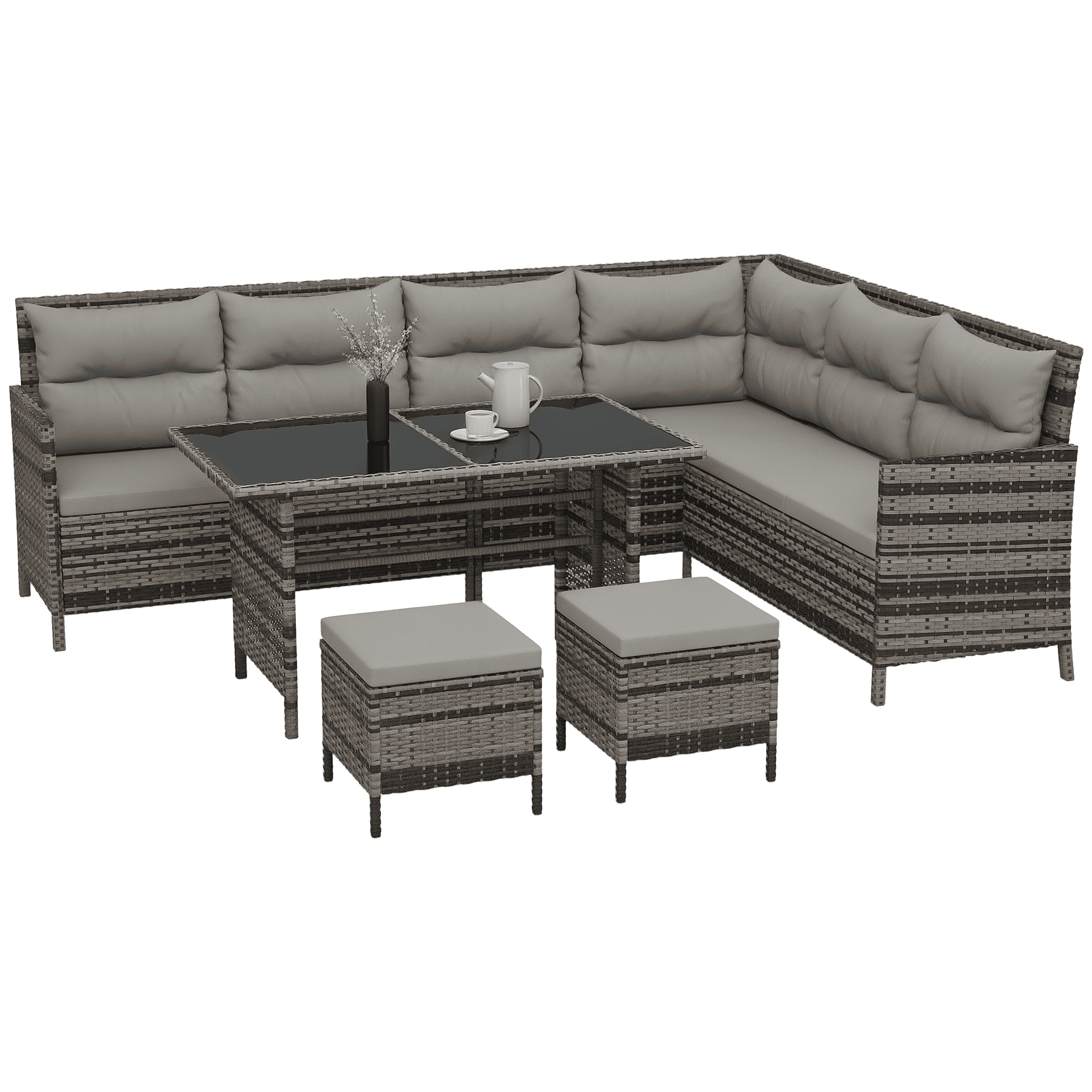 Click here for Outsunny 6 Pieces Patio Dining Set Wicker Outdoor... prices