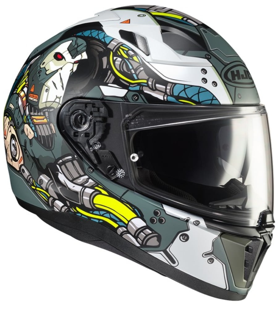HJC i70 Bane Motorcycle Helmet Green/White LG - Walmart.com