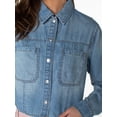 Celebrity Pink Women's and Women's Plus Hi Low Button Down Denim Top ...