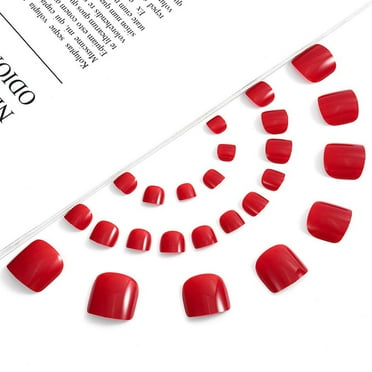 Natural Pink White Pearl French Press On Toe Nails, Fake Toenails ...