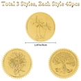 30 Sheets 3 Styles Plastic Self Adhesive Gold Foil Embossed Stickers ...