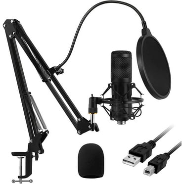 USB Streaming Podcast Microphone Kit, 192KHZ/24Bit Studio Cardioid ...