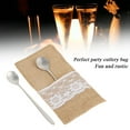 Natural Burlap Tableware Utensil Holders Lace Silverware Holder Bag ...