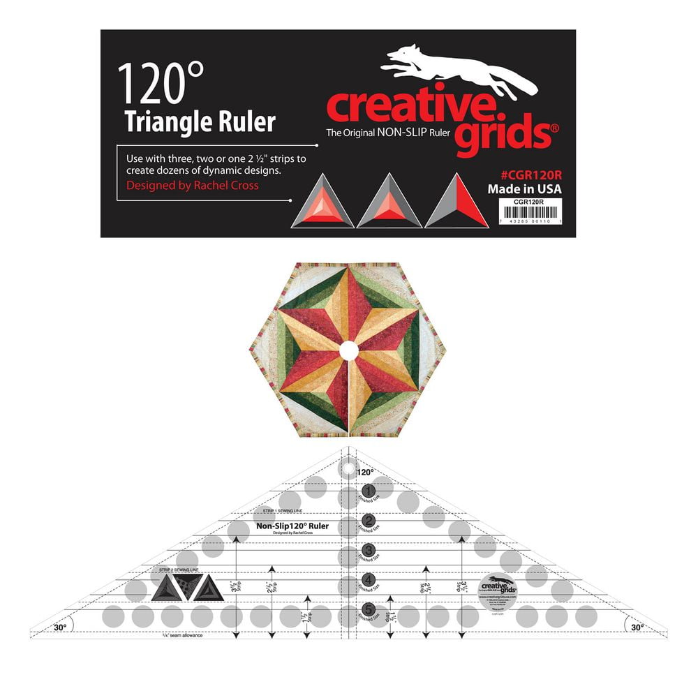 Creative Grids 120 Degree Triple Strip Triangle Ruler - Walmart.com ...