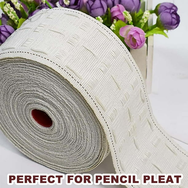 Curtain Pleater Tape 25mm Curtain Header Tape, 1 Inch White Pencil ...