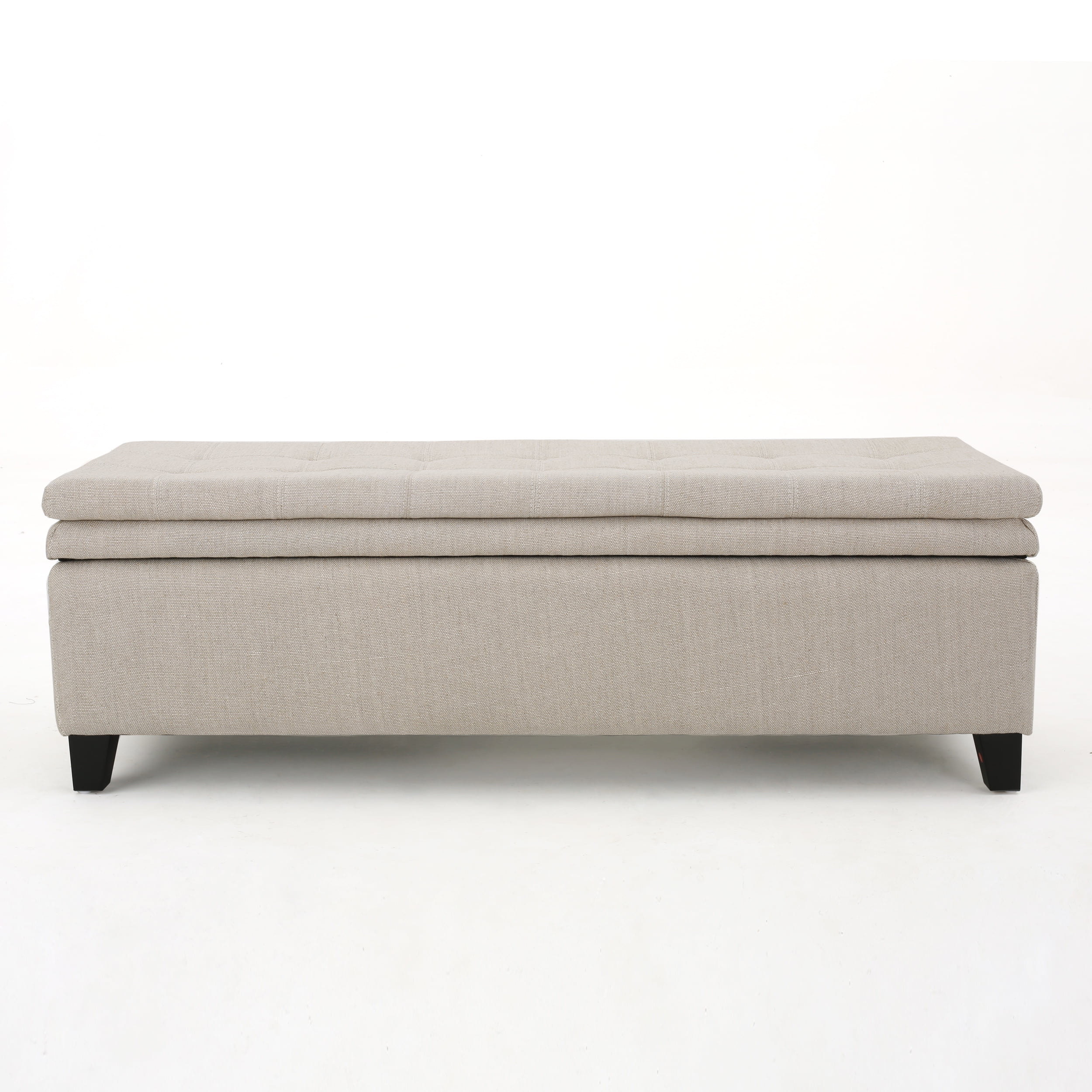 Brussels Ivory Linen Storage Ottoman - Walmart.com