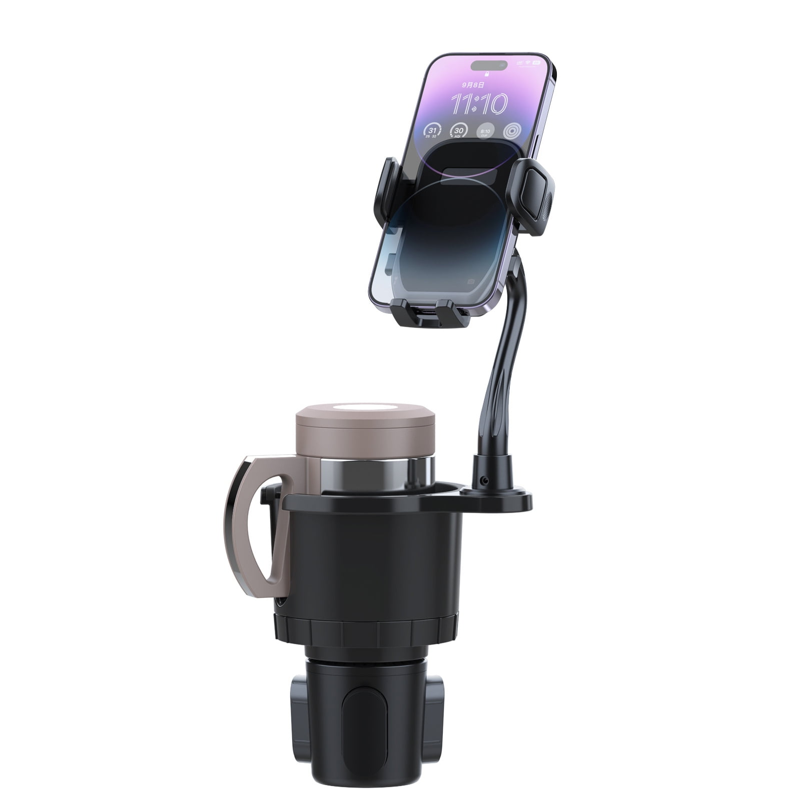 Grofry 2 In 1 Cup Phone Holder Universal Car Cup Holder Phone Mount 360 ...