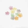 AcriJoy Acrylic Five-Petal Flower Bead Caps Iridescent AB Transparent ...