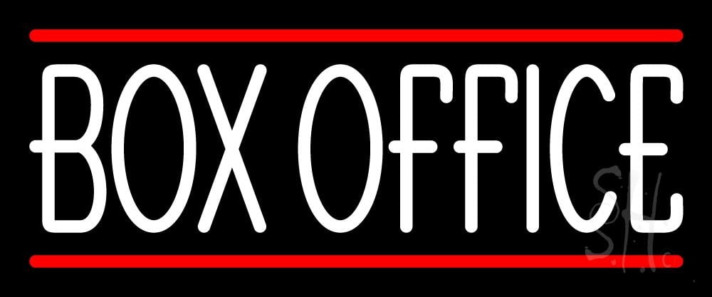 White Box Office LED Neon Sign 6" Tall x 15" Wide - inches Black Square ...
