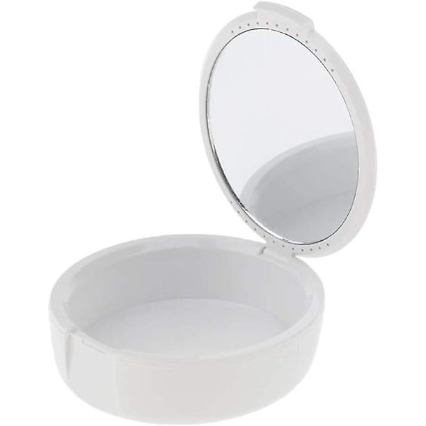 Denture Tooth Storage Box With Mirror Oval and Round Denture Storage ...