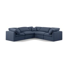Meridian Furniture Alina Navy Velvet Modular Sectional - Walmart.com