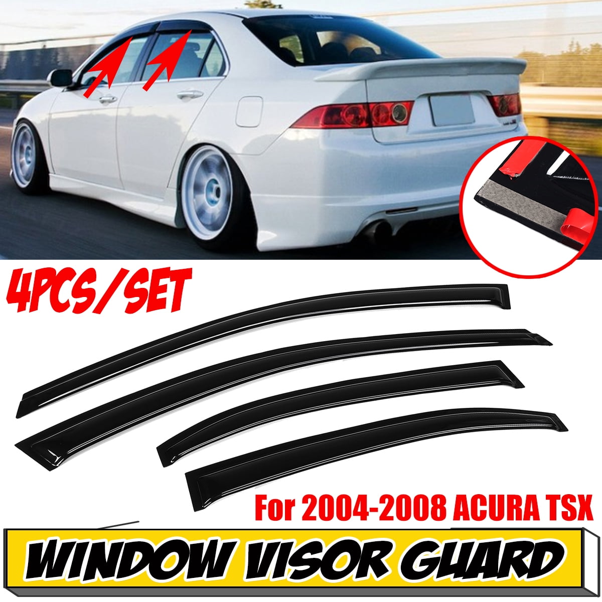 FOR 2004-2008 ACURA TSX CL8 EURO-R JDM 3D WAVY WINDOW VISOR SUN SHADE ...
