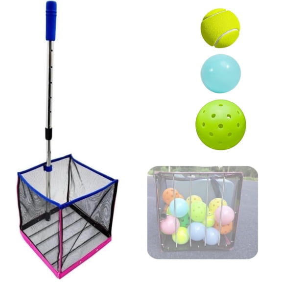 Tennis Ball Collector 2 in 1 Ball Catcher Automatic Tennis Training ...