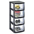 Juggernaut Storage Plastic Storage Tower with 4 Cubby Shelves, Black ...