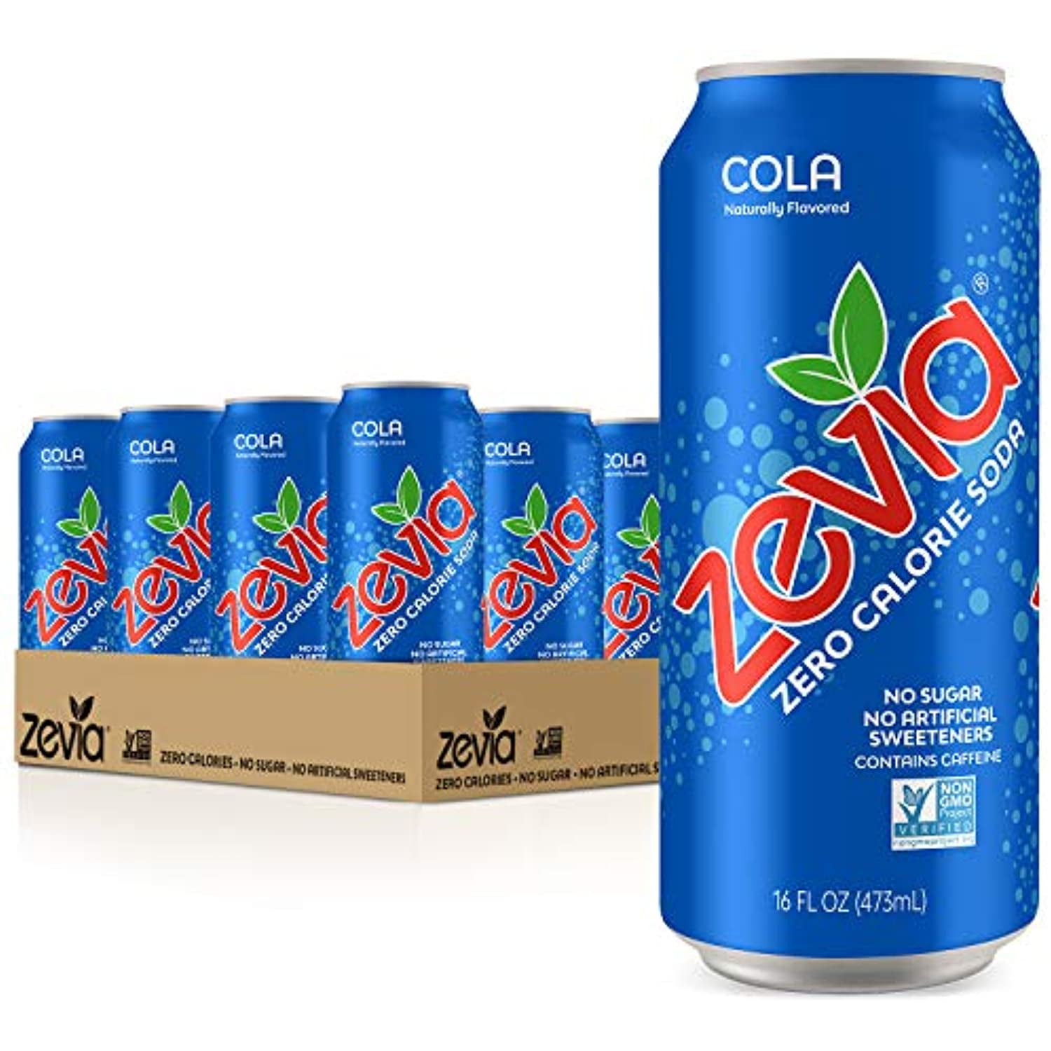 Zevia Zero Calorie Soda, Cola, 16 Ounce Cans (Pack Of 12) - Walmart.com