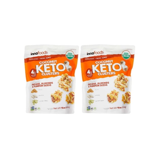 Inno Foods Organic Coconut Keto Clusters, 16 oz 2PK - Walmart.com