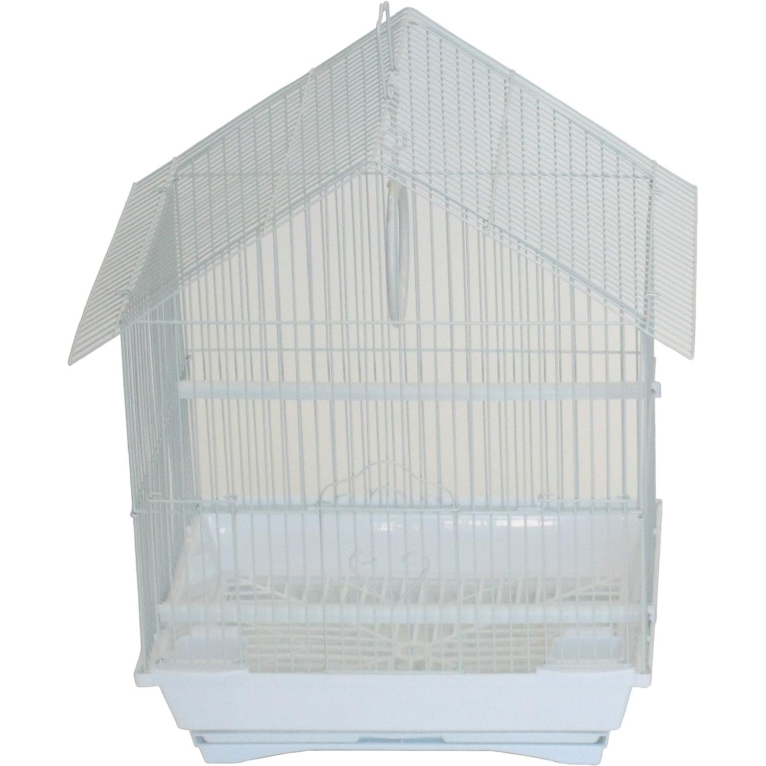 Bilot A1314MWHT House Top Style Small Parakeet Cage, 13.3" x 10.8" x 17 ...