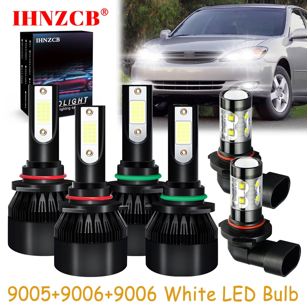IHNZCB for Toyota Camry 2002-2006 Led Headlights Bulb High Low Beam Fog Light,9005+9006+9006,C9 ...