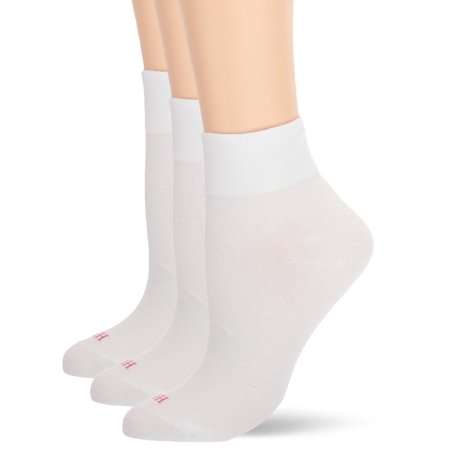 HUE Women's Cotton Body Sock 3 Pair Pack, White, One Size | Walmart Canada
