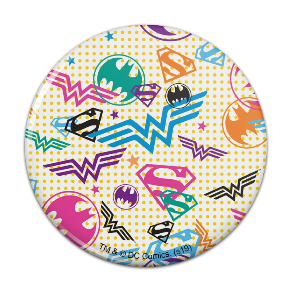 Justice League Colorful Logos Kitchen Refrigerator Locker Button Magnet ...