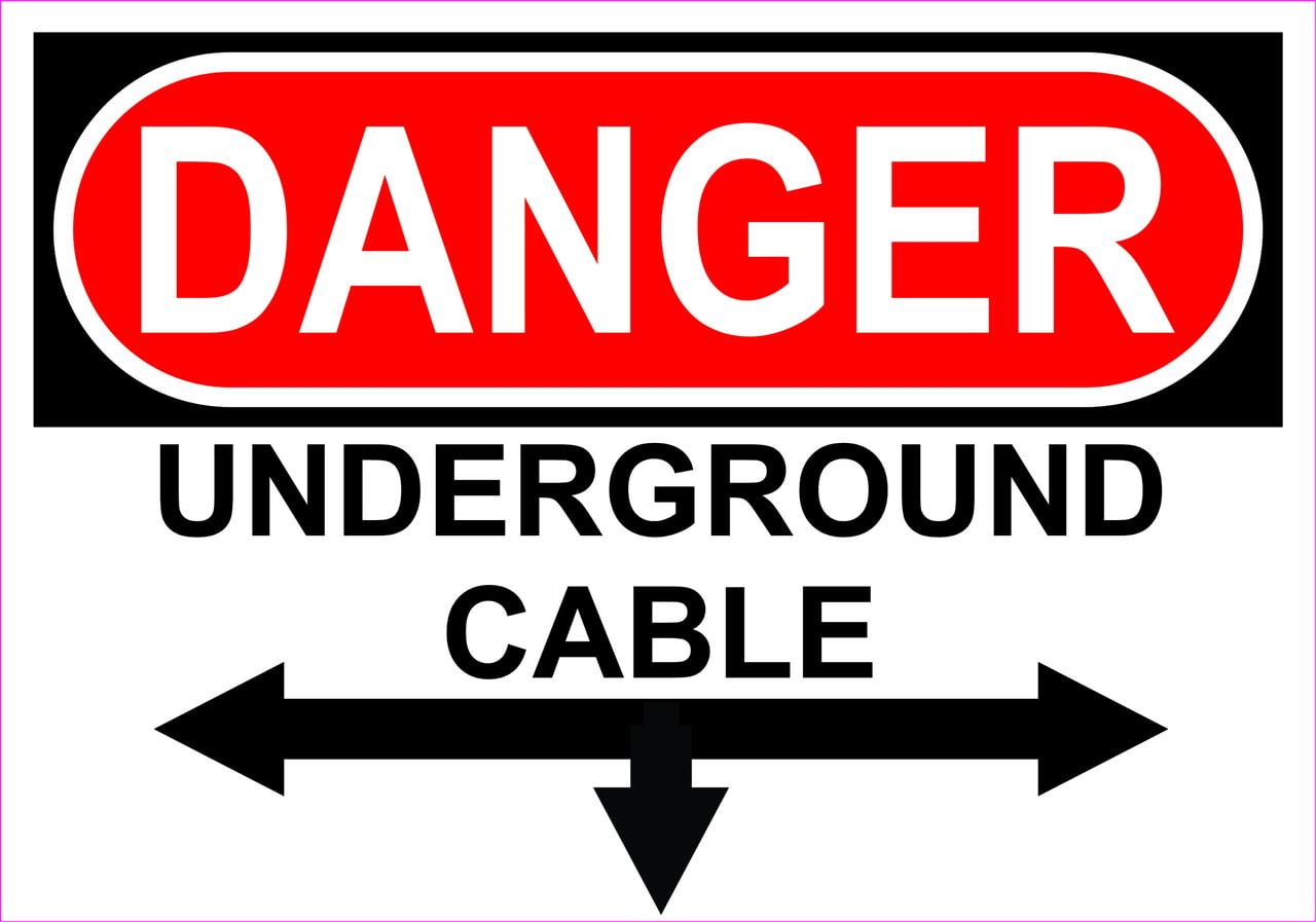 StickerTalk Left Right Below Underground Cable Vinyl Sticker, 10 inches ...