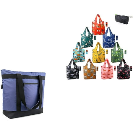 Reusable Shopping Bags Foldable Grocery Totes 10 Pack and Insulated ...