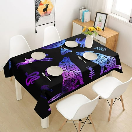 Wolf Rabbit Snake Under The Stars Tablecloths Wild Animals Table Cloth ...