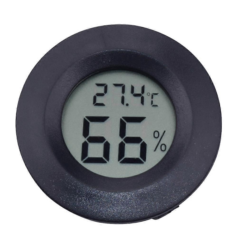 Hygrometers for Terrariums Round Digital Hygrometer Indoor Use Black ...