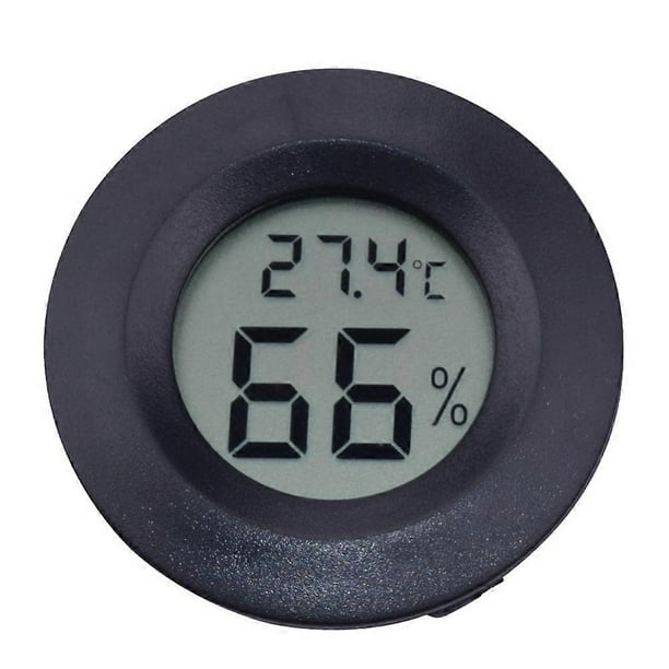 Hygrometers for Terrariums Round Digital Hygrometer Indoor Use Black ...