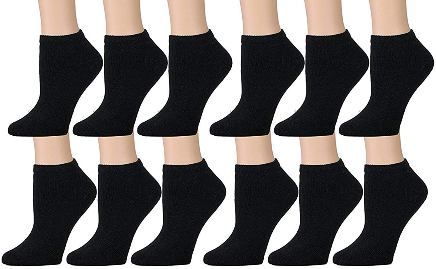 SOCKS'NBULK 12 Pairs Women's Low Cut Socks Cotton No Show Ankle Socks ...