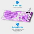Wired Mechanical Gaming Keyboard, Typewriter Style, LED Purple Backlit ...