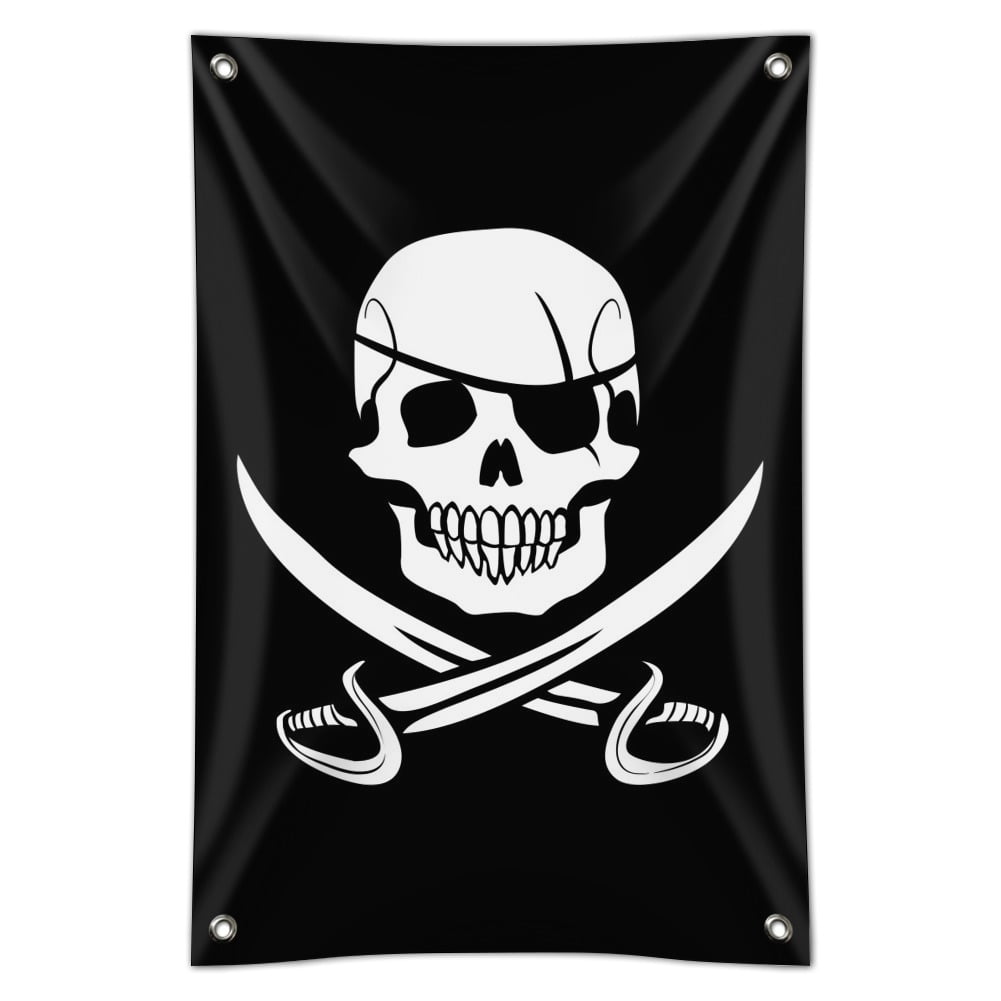 Pirate Skull Crossed Swords Jolly Roger Home Business Office Sign ...