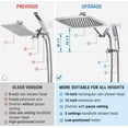 All Metal 16 Inch Shower Head with Massage Mode Handheld, Rain Shower ...